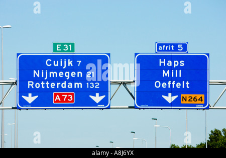 Dutch motorway overhead route signs, The Netherlands, Europe Stock ...