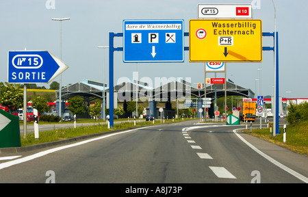 Luxembourg border road sign Stock Photo - Alamy
