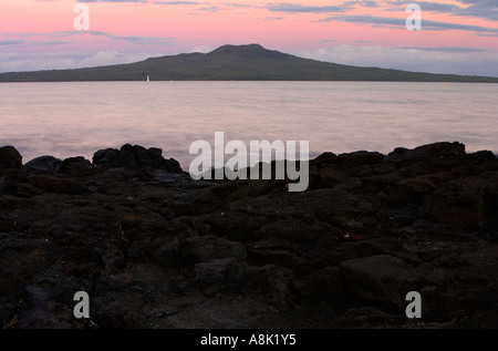 Iconic Rangitoto volcano on Rangitoto Island. Photo taken from tje ...