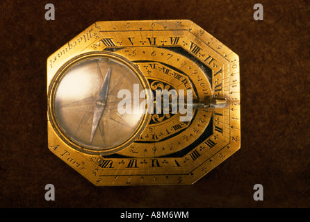 Compass Brass Butterfield Dial made by Macquart Paris early 18th ...