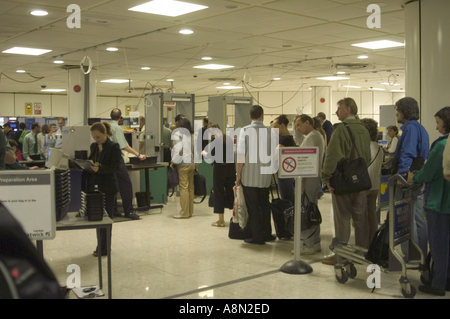 Heathrow airport security check area Stock Photo - Alamy
