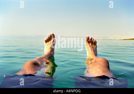 Man floating at Dead Sea Jordan Stock Photo - Alamy