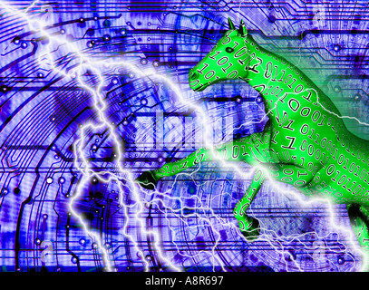 Trojan horse computer virus, conceptual illustration Stock Photo - Alamy