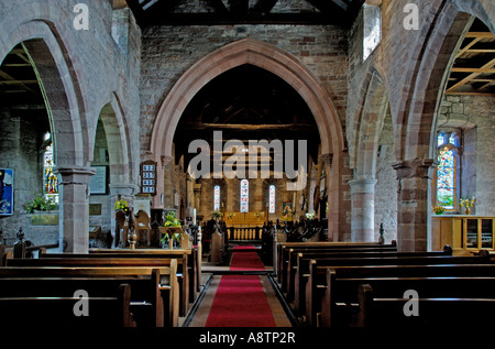 Interior of Dacre church, Lake District National Park, Cumbria, England ...