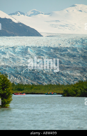 Rafting on the Placer River in front of Spencer Glacier Chugach ...