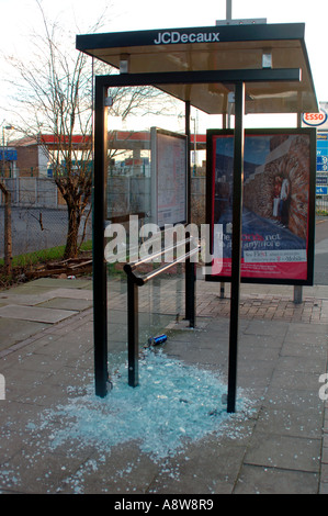 Smashed Up Bus Shelter Stock Photo - Alamy