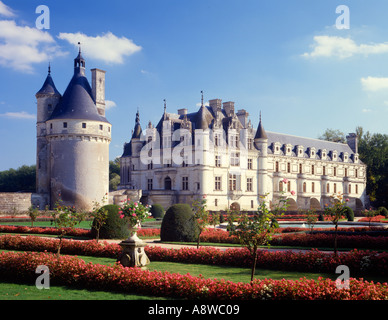 the chateau of Chenonceau on the river Cher, in the Loire Valley Stock ...