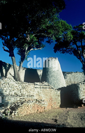 Conical tower Great Zimbabwe world heritage site Zimbabwe Africa Stock ...