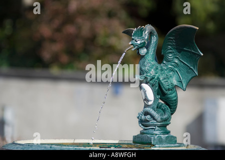 Basilisk fountain with dragon holding the city coat of arms, Basel ...
