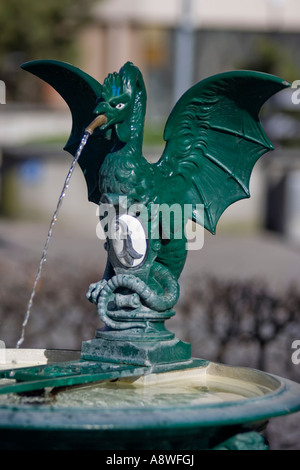 Basilisk fountain with the mythology animal holding the city coat of ...