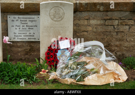 The grave of Den Brotheridge. The first allied soldier killed in action ...