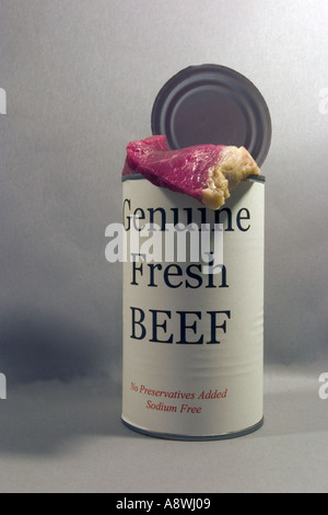 Canned fresh meat Beef Not really available Stock Photo - Alamy