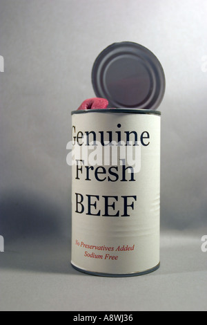 Canned fresh meat Beef Not really available Stock Photo - Alamy