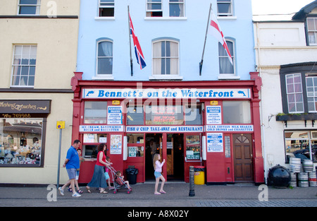 Fish & chip shop on the quayside, Weymouth, Dorset, England UK Stock ...