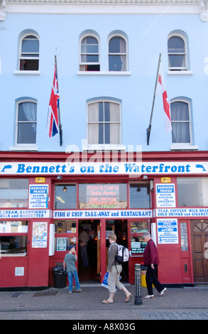 Fish & chip shop on the quayside, Weymouth, Dorset, England UK Stock ...