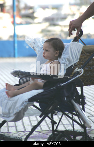 Baby being pushed in a pram during a country walk. Model Release PS-016 ...