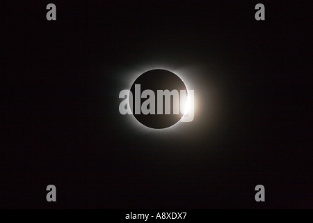 Total eclipse of the sun showing diamond ring effect Stock Photo - Alamy