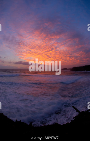 Sunrise at Lighthouse area Kohala coast The Big Island of Hawaii Stock ...