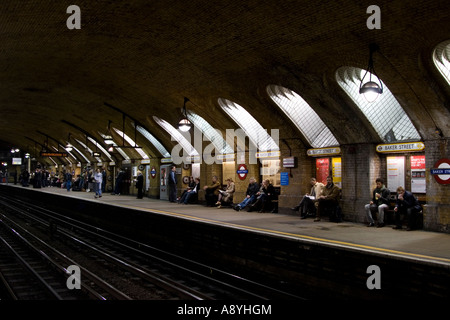 Platform of the Historic Baker Street London Underground Station ...
