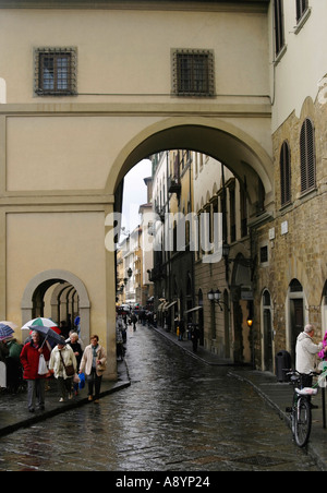 Wet back street in an Italian city Stock Photo - Alamy