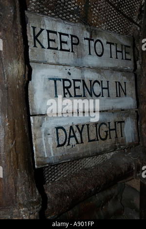 A WW1 Trench sign at the Imperial War Museum London England Stock Photo ...