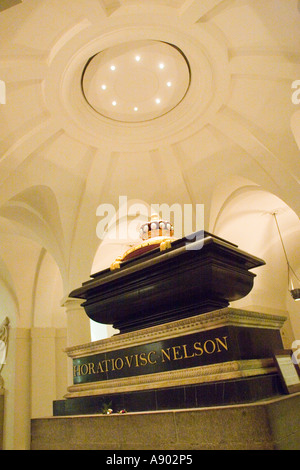 the Tomb of Horatio Lord Nelson in the crypt under the Dome of Saint ...