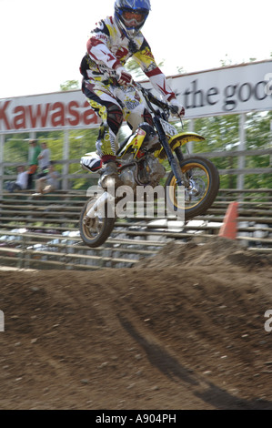 Motocross racing 15yr + division race. Grown ups ride small 50cc ...