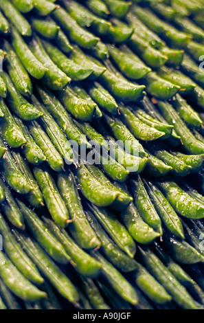 English shell peas on display in food store Stock Photo - Alamy