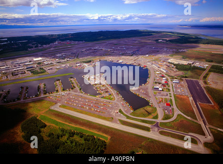 Lake Hood Seaplane Base and gravel strip aerial view. Busiest seaplane ...