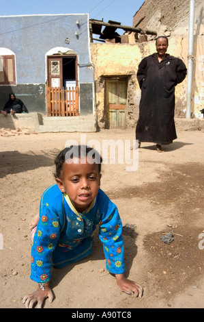 child Elephantine Island Aswan Upper Egypt Egypt North Africa Stock ...