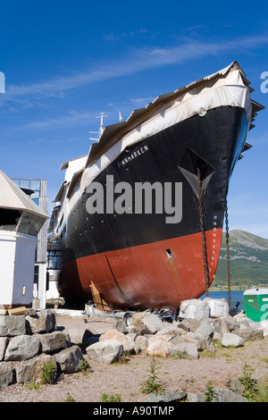 The Hurtigruten ship "Finnmarken", now a museum ship, Stokmarknes ...