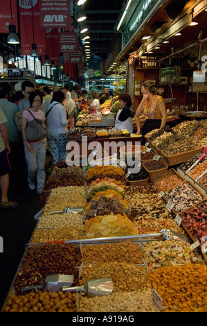 Spain, Catalonia, Barcelona, Boqueria Market, mediterranean and ...