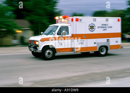 Ambulance Paramedic Unit Motion Blur Speeding Rushing To Accident Scene ...