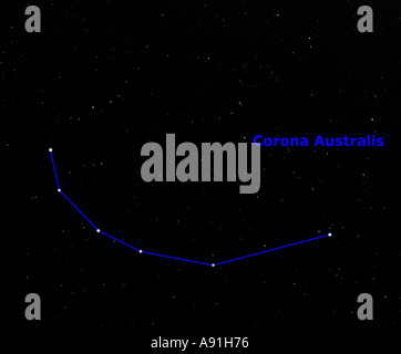 Corona australis the southern crown constellation on a starry space ...
