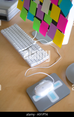 Post It Notes on Computer Monitor Stock Photo - Alamy