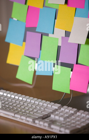 Post It Notes on Computer Monitor Stock Photo - Alamy