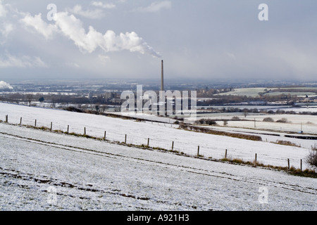 The Westbury Cement Works chimney factory and industrial units set in ...