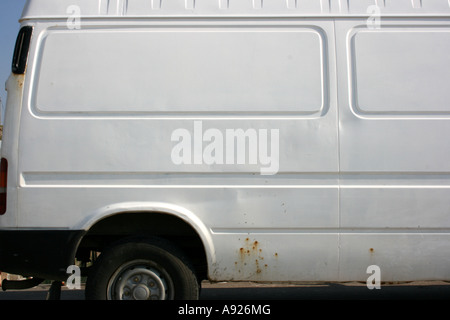 Old white Ford Transit van parked at street market Marsaxlokk Malta ...