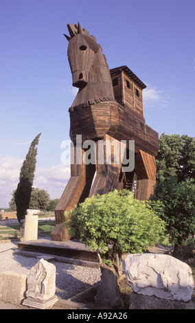 Turkey - Troy. Reconstruction of the wooden horse of Troy Stock Photo ...