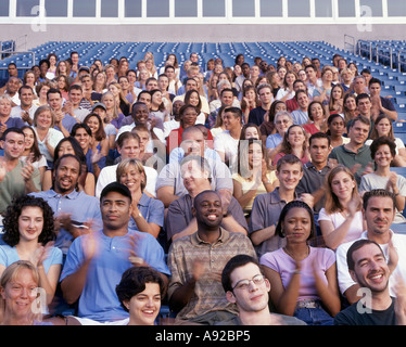 Group of spectators cheering in a stadium Stock Photo - Alamy