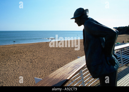 STATUE OF JACQUES TATI, OVERLOOKING BEACH AT ST. MARC-SUR-MER, SITE OF ...