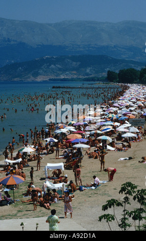 Beach in Pogradec. Albania Stock Photo - Alamy