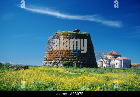 Silanus, Sardinia. Santa Sabina nuraghe and church Stock Photo - Alamy