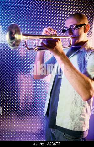Man Playing Trumpet, close-up, side view Stock Photo: 9007806 - Alamy