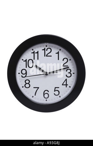 Clock with clock on black background Stock Photo - Alamy