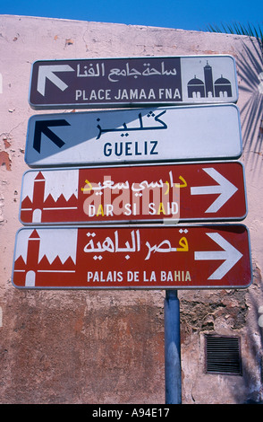 Sign post in Marrakesh Stock Photo - Alamy