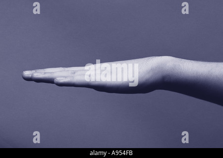 Flat hand plam down Stock Photo - Alamy