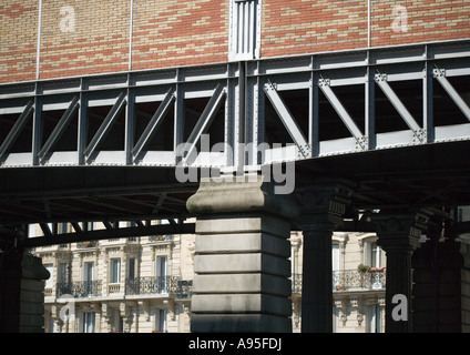 Elevated view of a concrete support column under construction for the ...