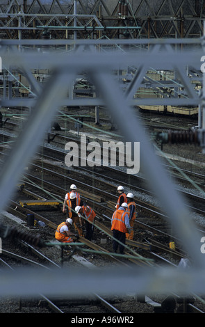Network Rail track workers at Rugby, Warwickshire, England, UK Stock ...