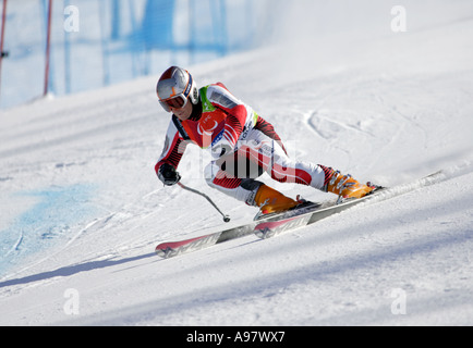 Walter Lackner LW6 8 2 of Austria on his first run of the Mens Alpine ...